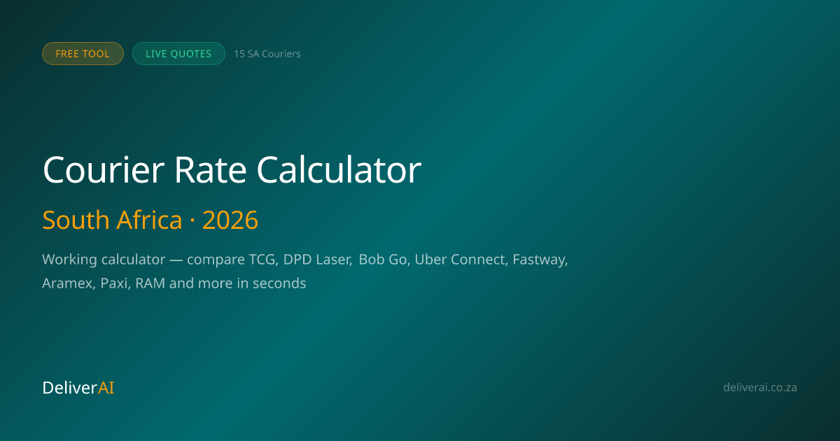 Courier Rate Calculator South Africa 2026 — Compare 15 Couriers Free ...
